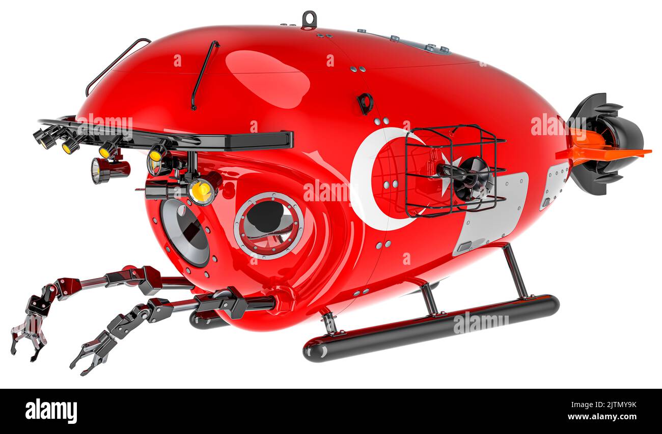 Bathyscaphe with Turkish flag. Marine geology, oceanography in Turkey ...