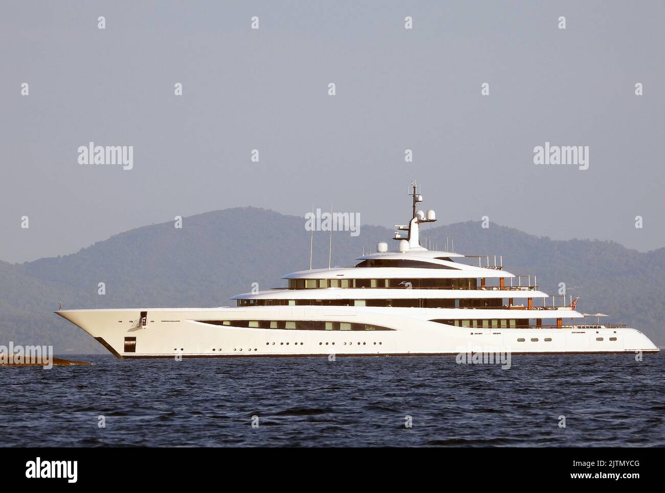 The luxury yacht Faith sailing the Adriatic Sea can be seen in Sibenik ...