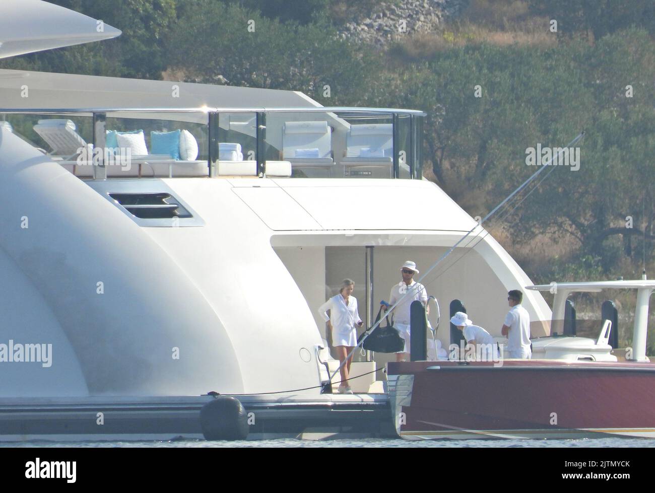 Superyacht Lady S is pictured anchored in the bay near Sibenik, Croatia ...