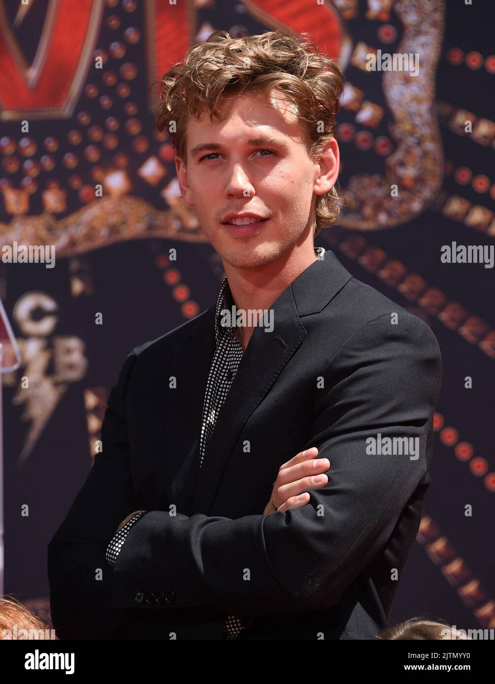 Austin Butler at the Presley family hand and footprint feremony ...