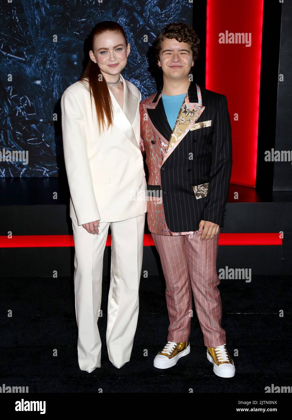 Sadie Sink and Gaten Matarazzo attending the 'Stranger Things' Season 4 ...