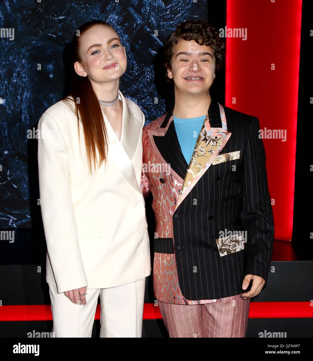 Sadie Sink and Gaten Matarazzo attending the 'Stranger Things' Season 4 ...