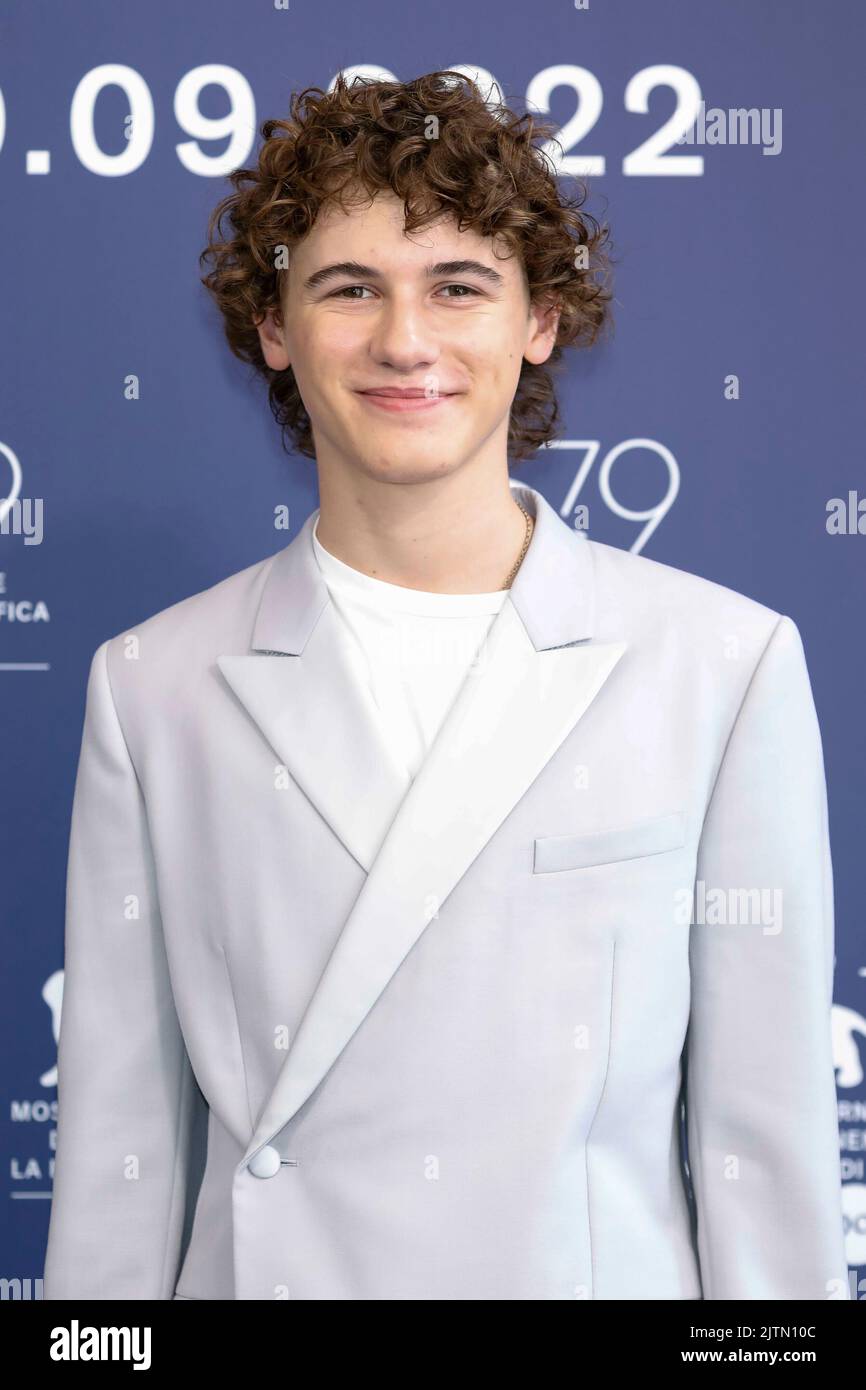 Venice, Italy, 31 August 2022. Sam Nivola poses at the photocall of ...
