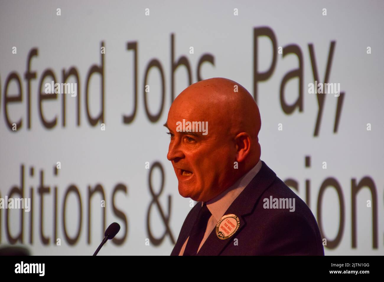 London, England, UK. 31st Aug, 2022. MICK LYNCH, general secretary of ...