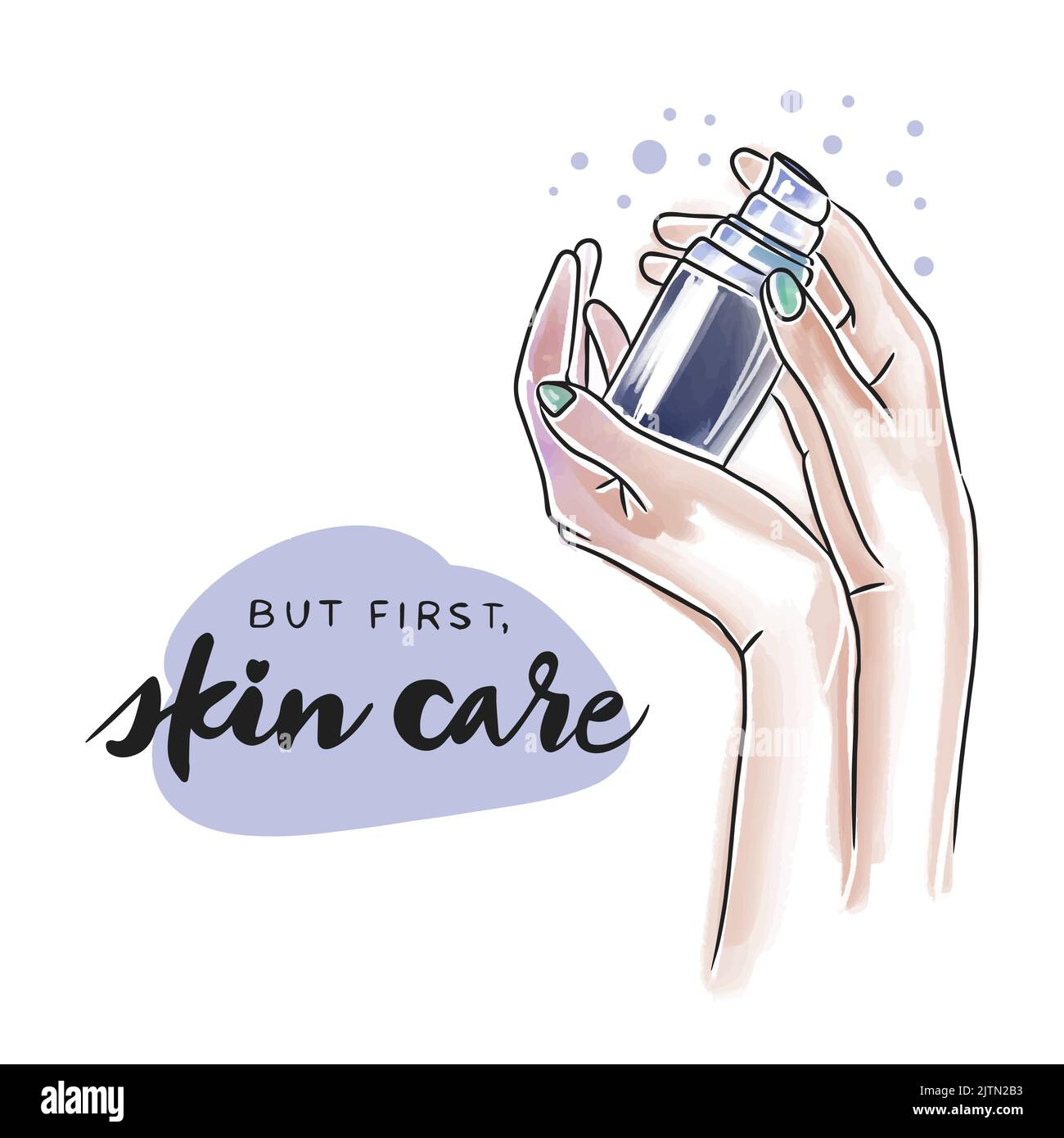 But first skin care, handwritten lettering, skin care cosmetics, hand ...