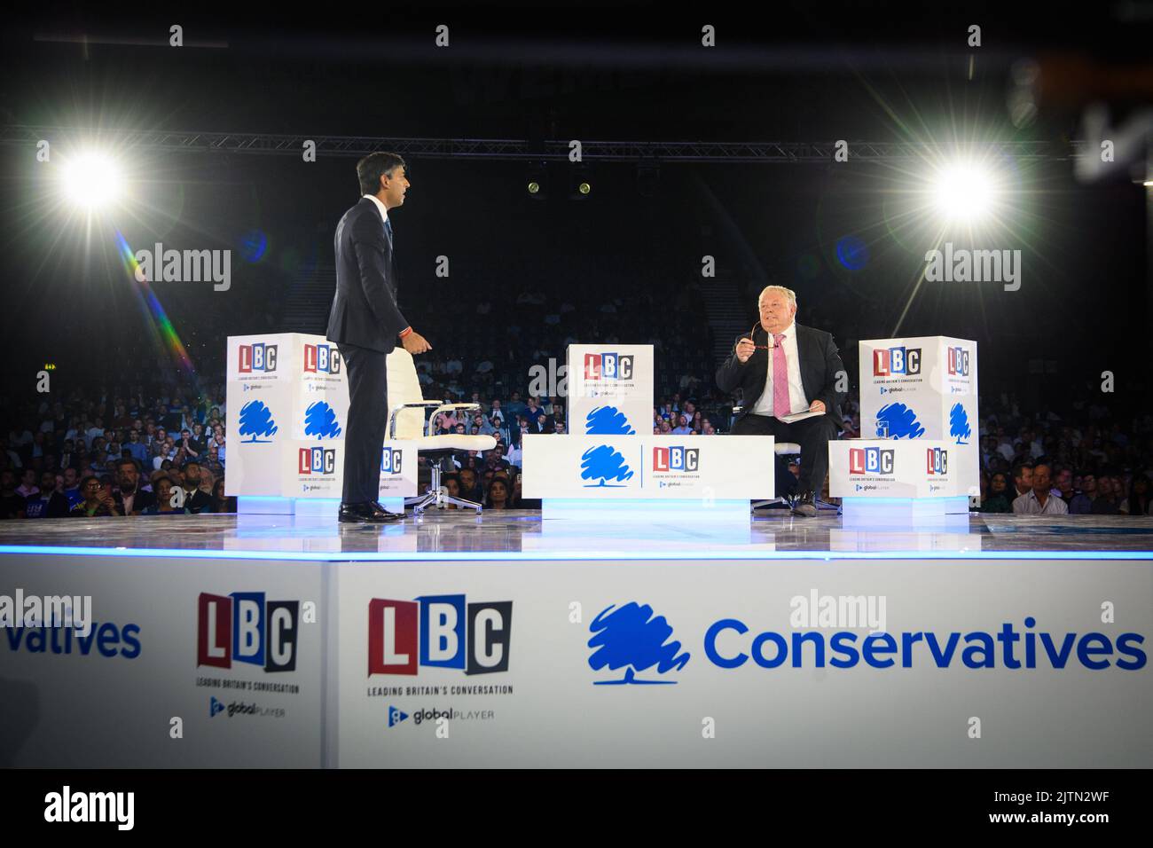 London, UK. 31 August 2022. Rishi Sunak is interviewed by LBC’s Nick ...