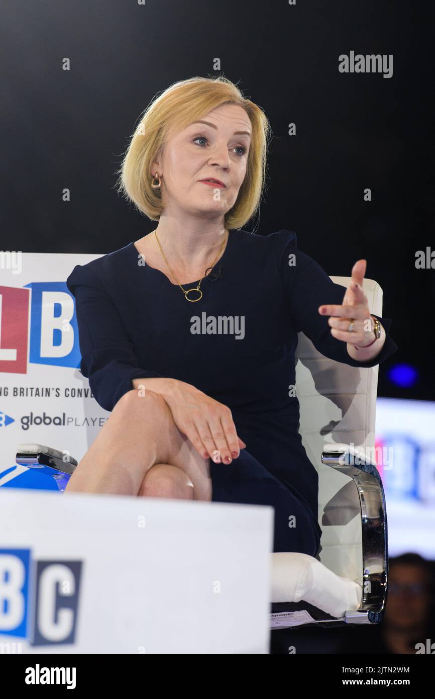 London, UK. 31 August 2022. Liz Truss during a hustings event at ...