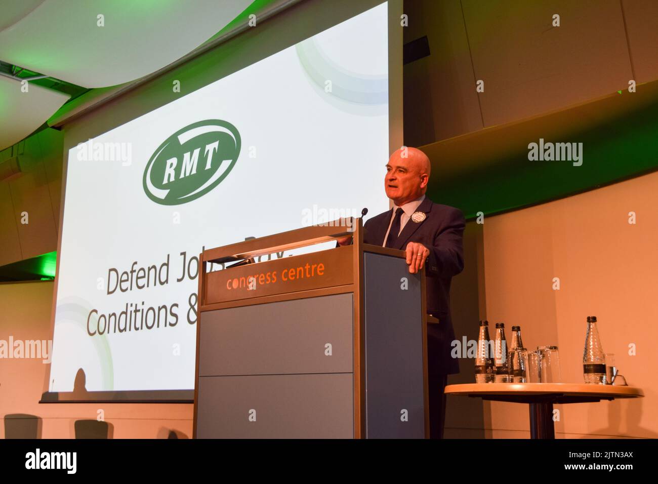 London, UK. 31st August 2022. MICK LYNCH, general secretary of RMT ...