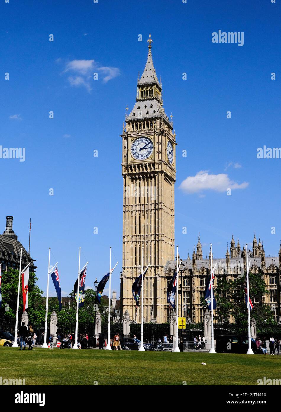 Big Ben the clock at the north end of the Palace of Westminster in ...