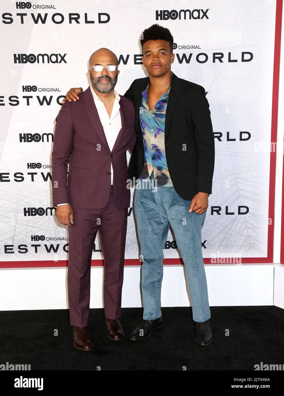 Jeffrey Wright and son Elijah Wright attending the 'Westworld' Season 4 ...