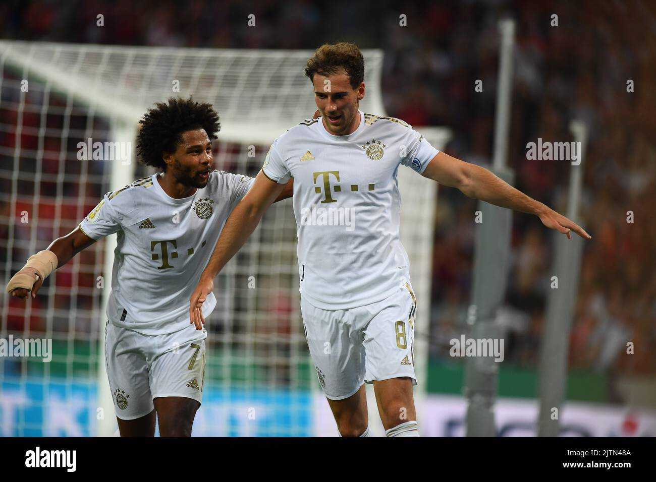 KOELN, GERMANY - AUGUST 28 2022: Serge Gnabry and Leon Goretzka. The ...