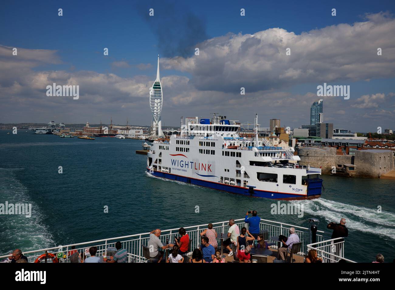View of Portsmouth Harbour from a Wightlink ferry departing for the ...