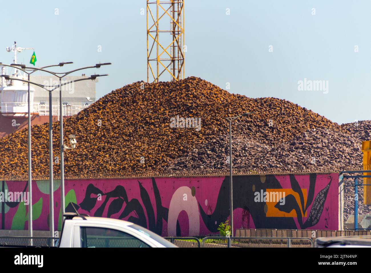 unloading of ore at the port of rio at maua square in Rio de Janeiro ...