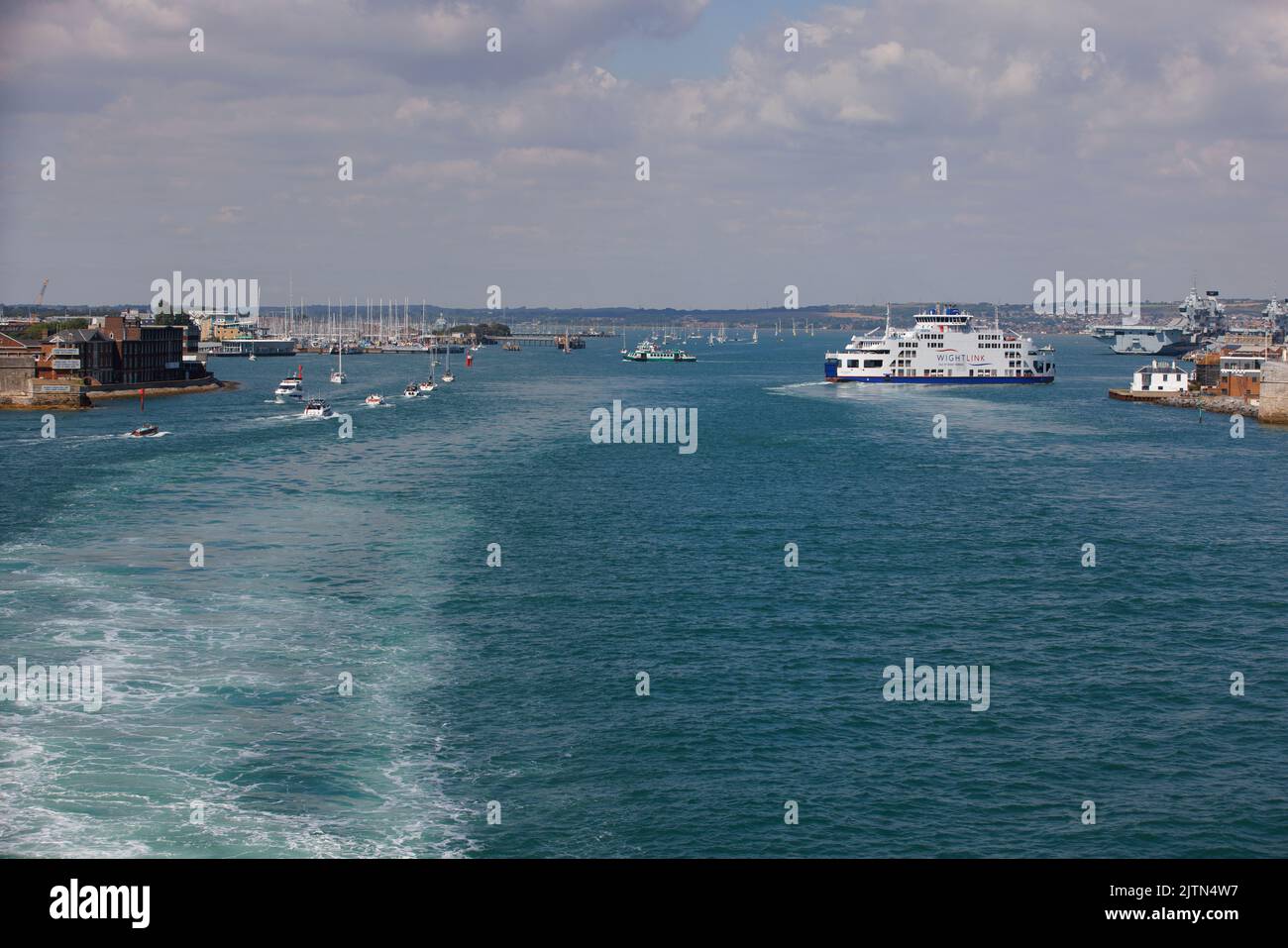 The small boat channel used to enter Portsmouth Harbour on the left ...
