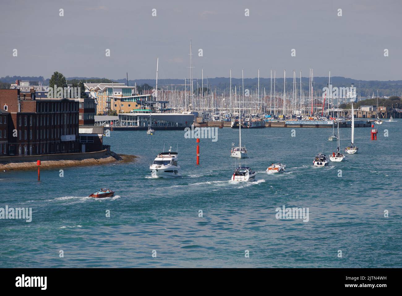 The small boat channel used to enter Portsmouth Harbour on the left ...