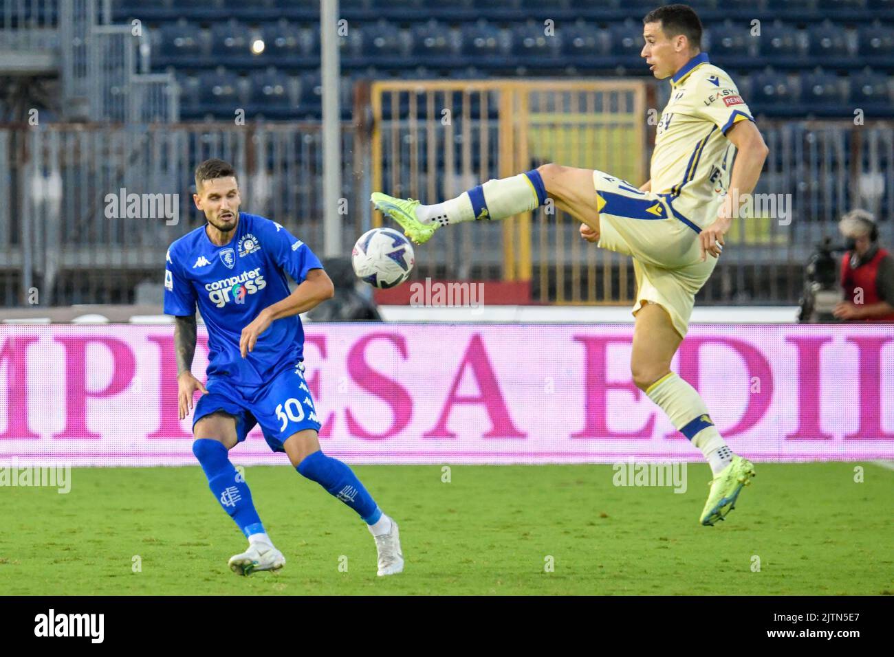 Carlo Castellani stadium, Empoli, Italy, August 31, 2022, aerial stop ...