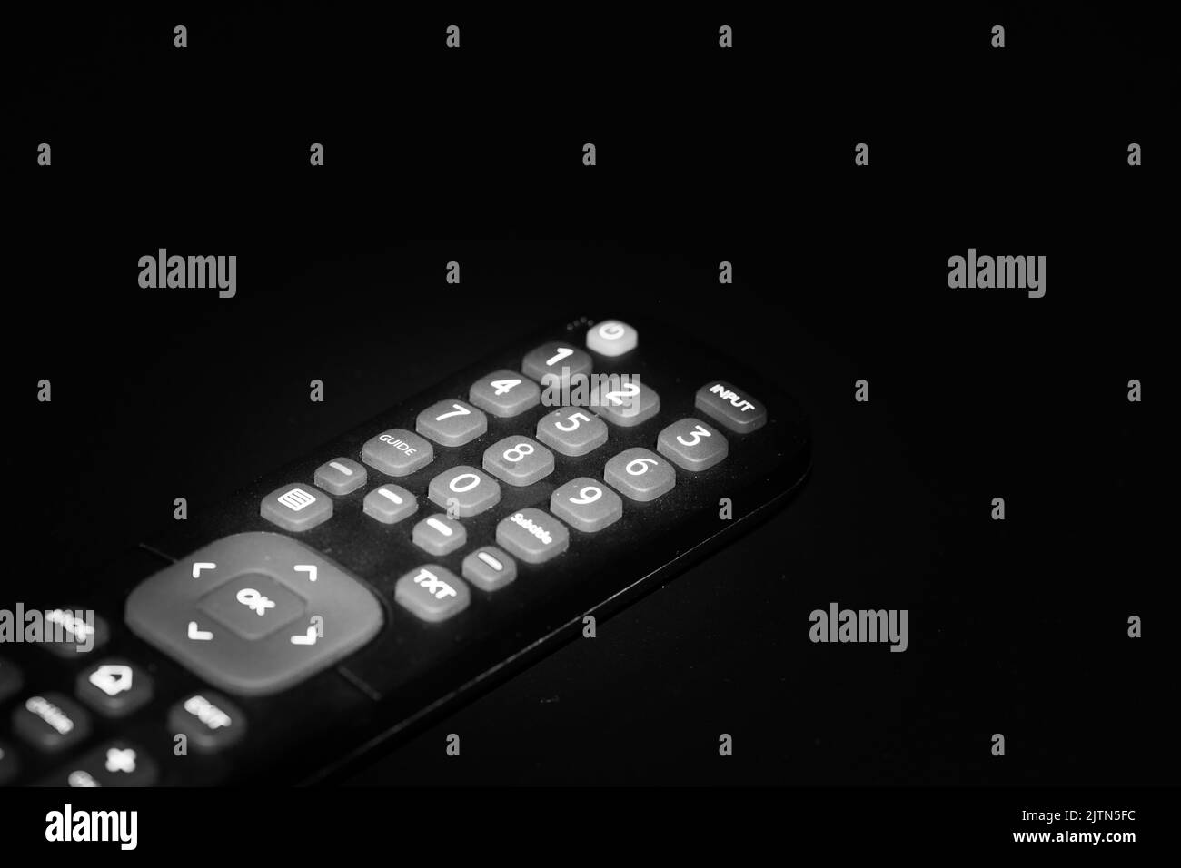 Black tv remote control Black and White Stock Photos & Images - Alamy