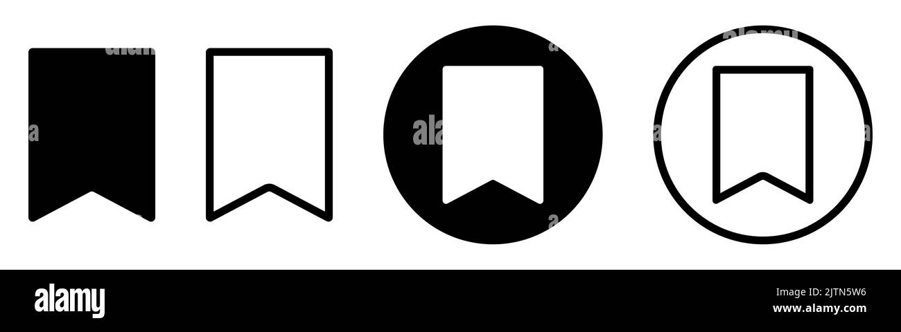 Set of bookmark icons. Symbol for website design, logo, app, UI. Vector ...