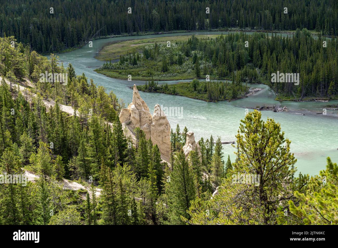 Hoodoos viewpoint in Banff National Park, Alberta Canada Stock Photo ...