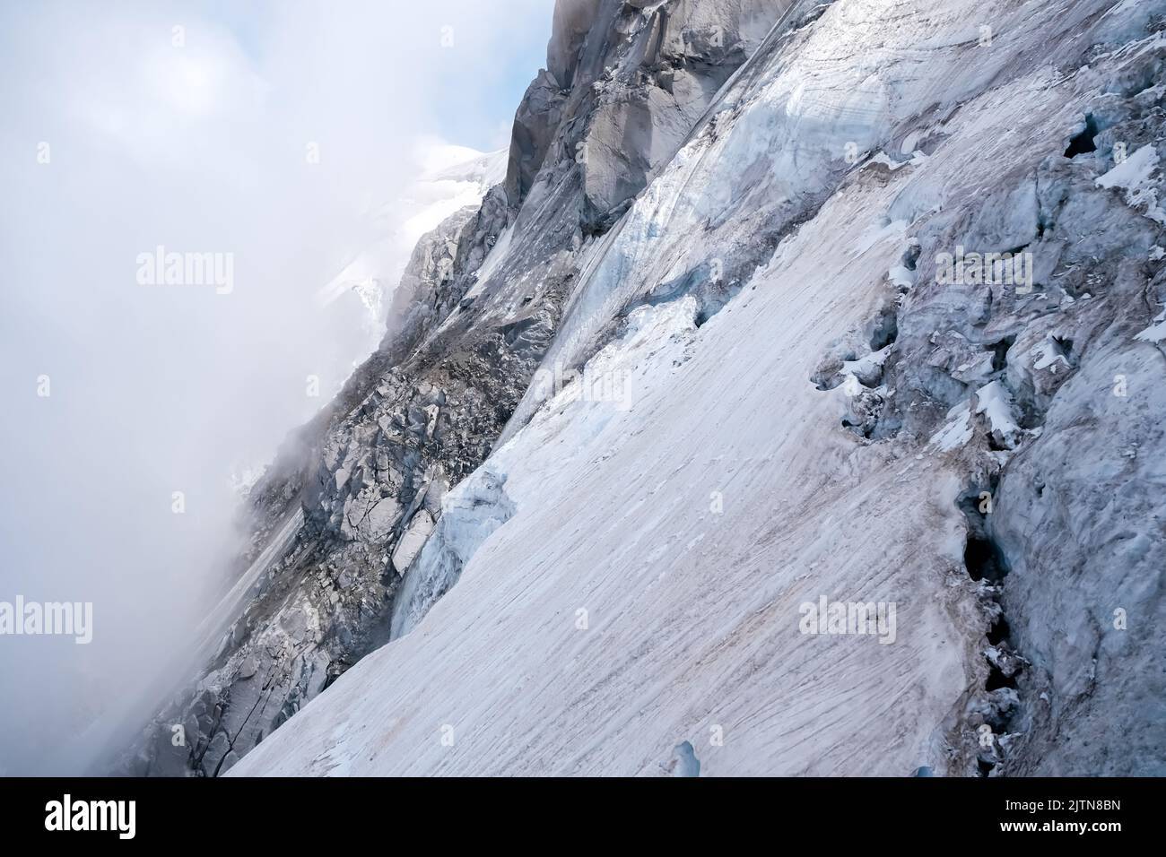 The end of summer in Chamonix leaves the Montblanc snow dangerous due ...