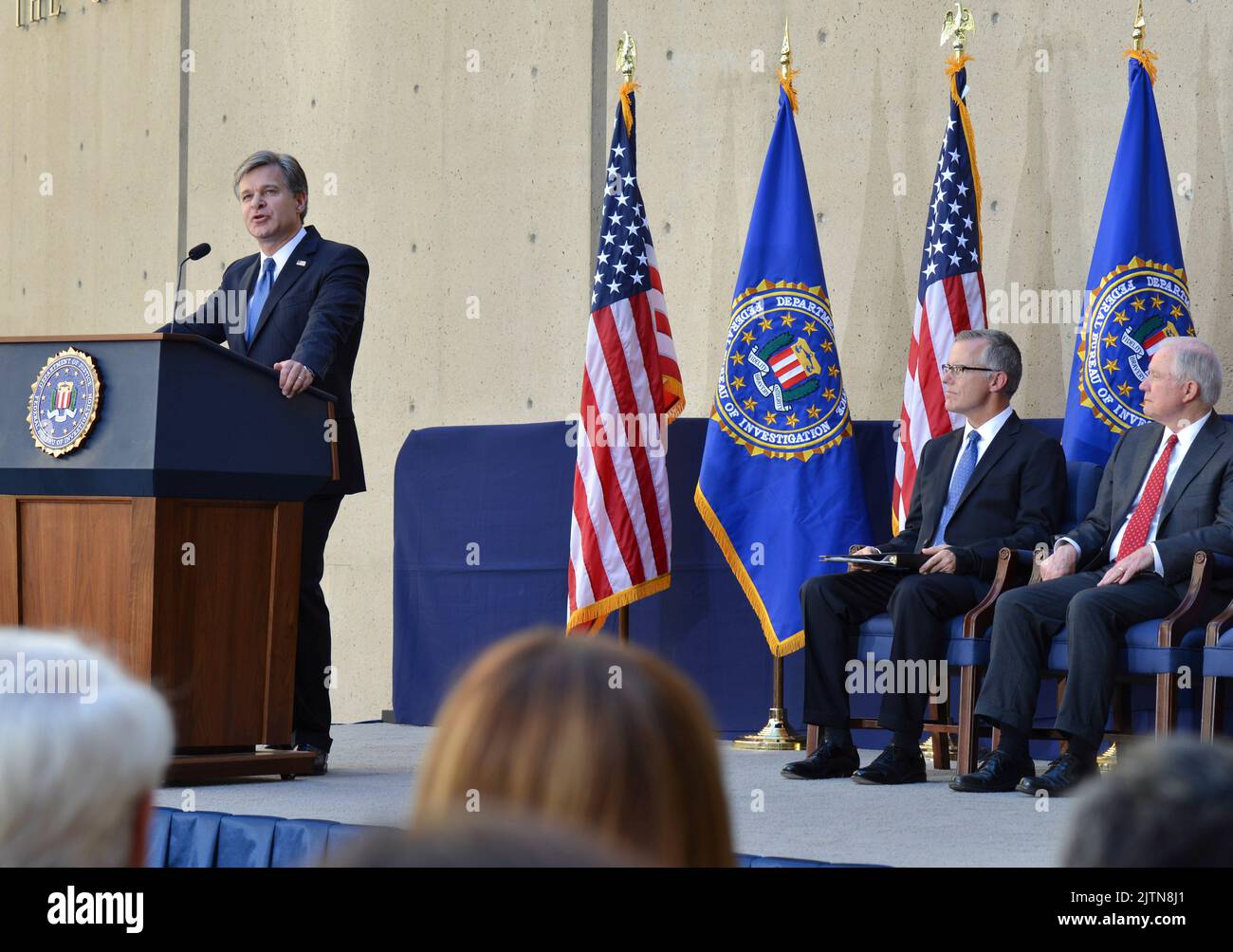 Director Wray Installation Ceremony Director Christopher Wray addresses ...