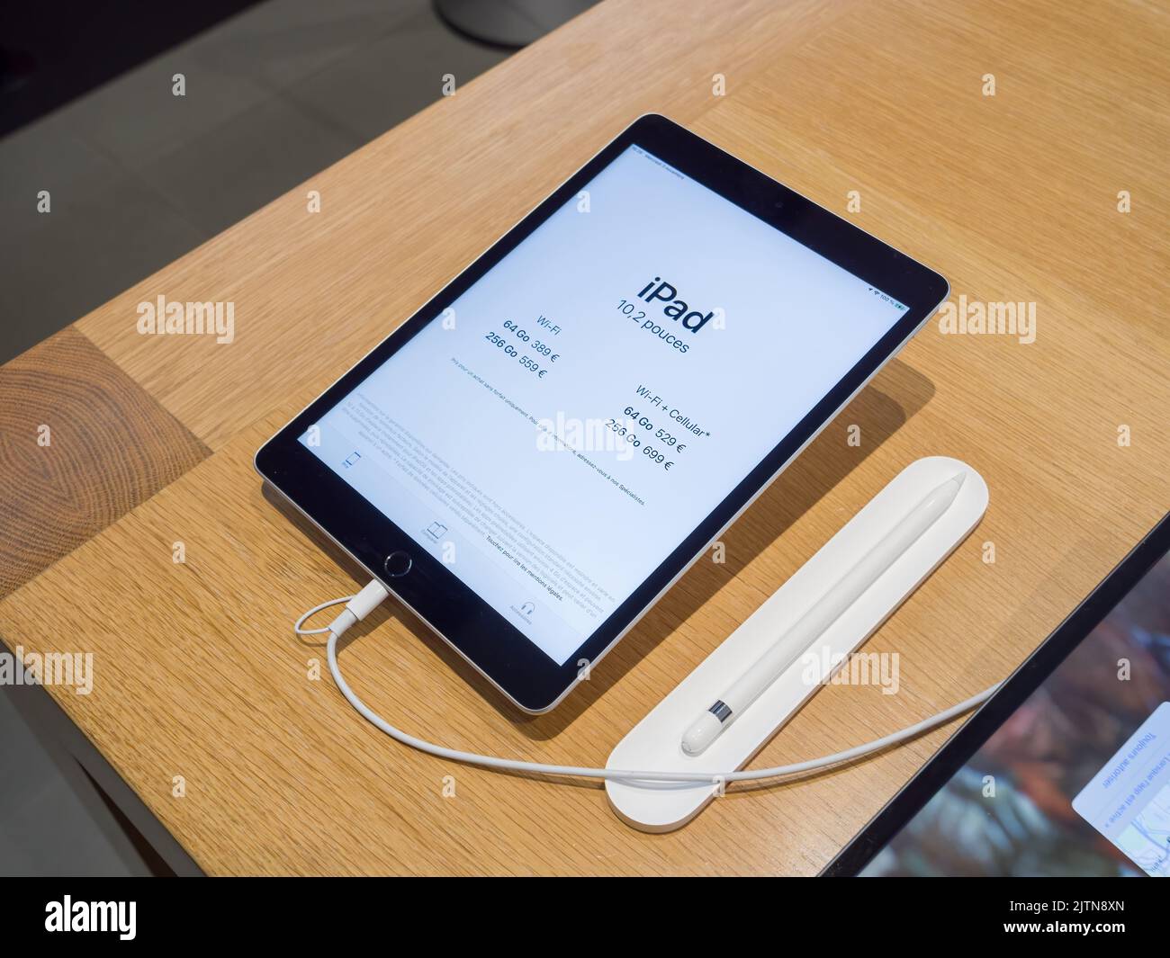 Paris, France - Nov 3, 2021: Apple Computers new iPad with prices shown ...