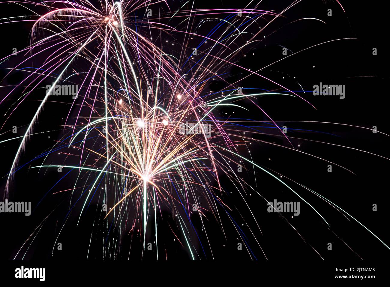 Fireworks Light the Night Sky Stock Photo - Alamy
