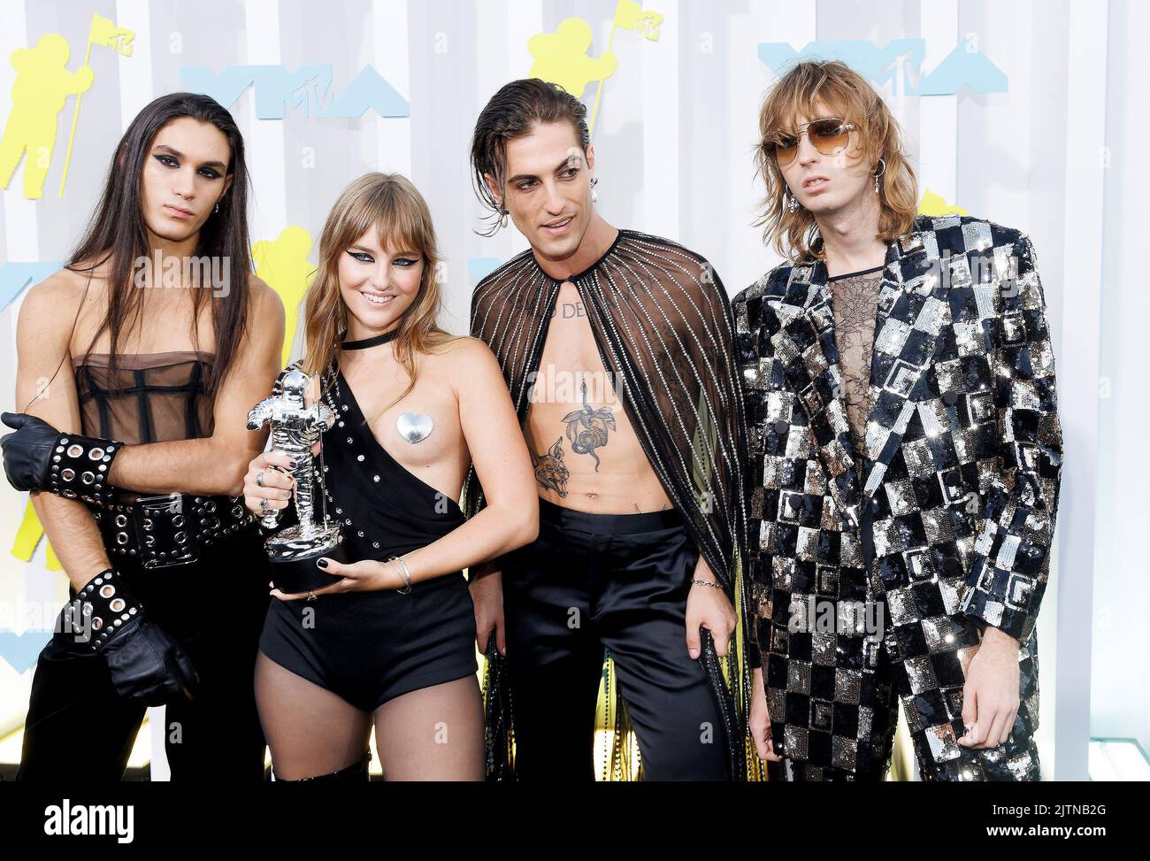 28 August 2022 - Newark, New Jersey - Ethan Torchio, Victoria De Angelis, Damiano David and ...