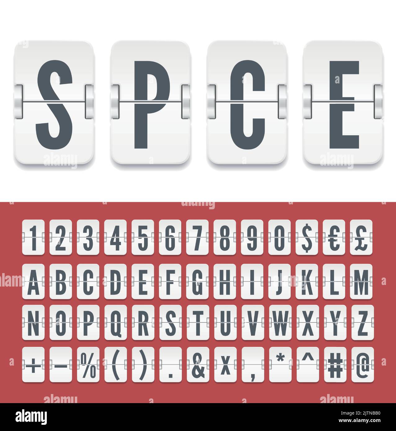 White Retro airline flip board alphabet to display departure to open ...