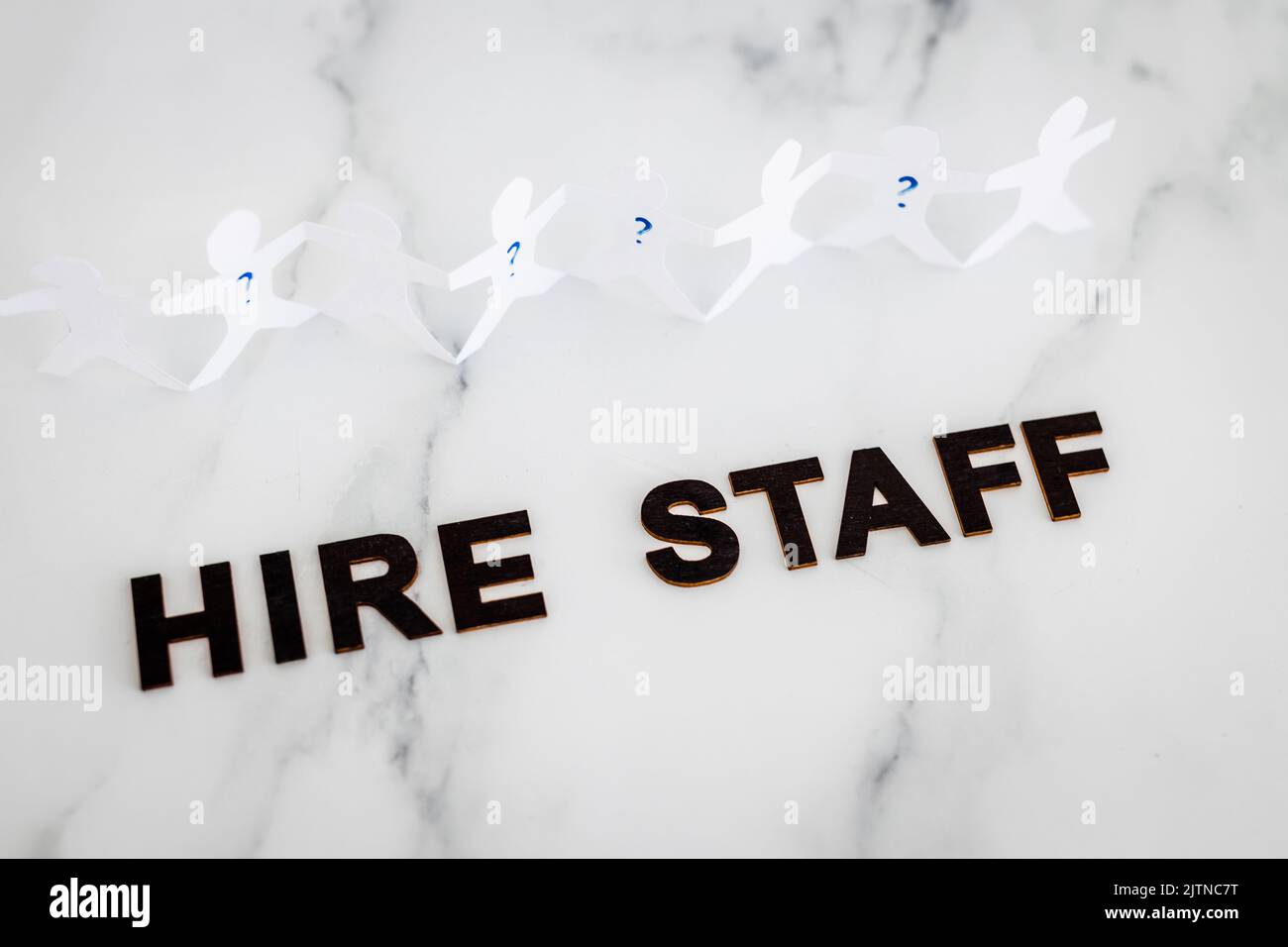 staff shortages and workforce conceptual image, Hire Staff text with ...