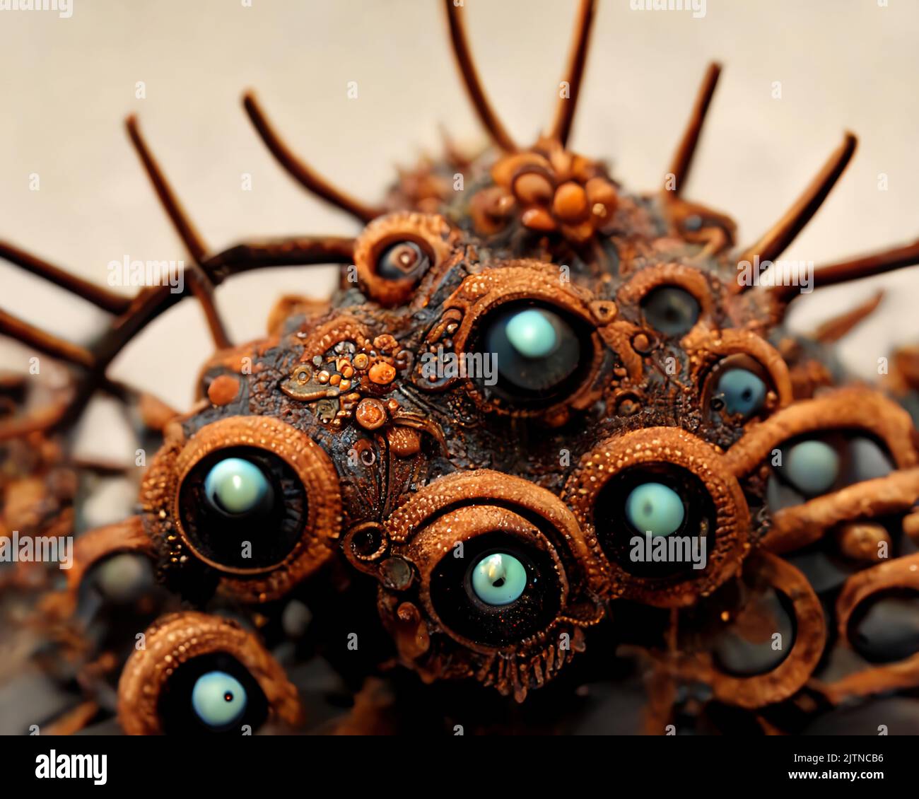 A detailed 3D abstract illustration of a Steampunk Virus Stock Photo ...
