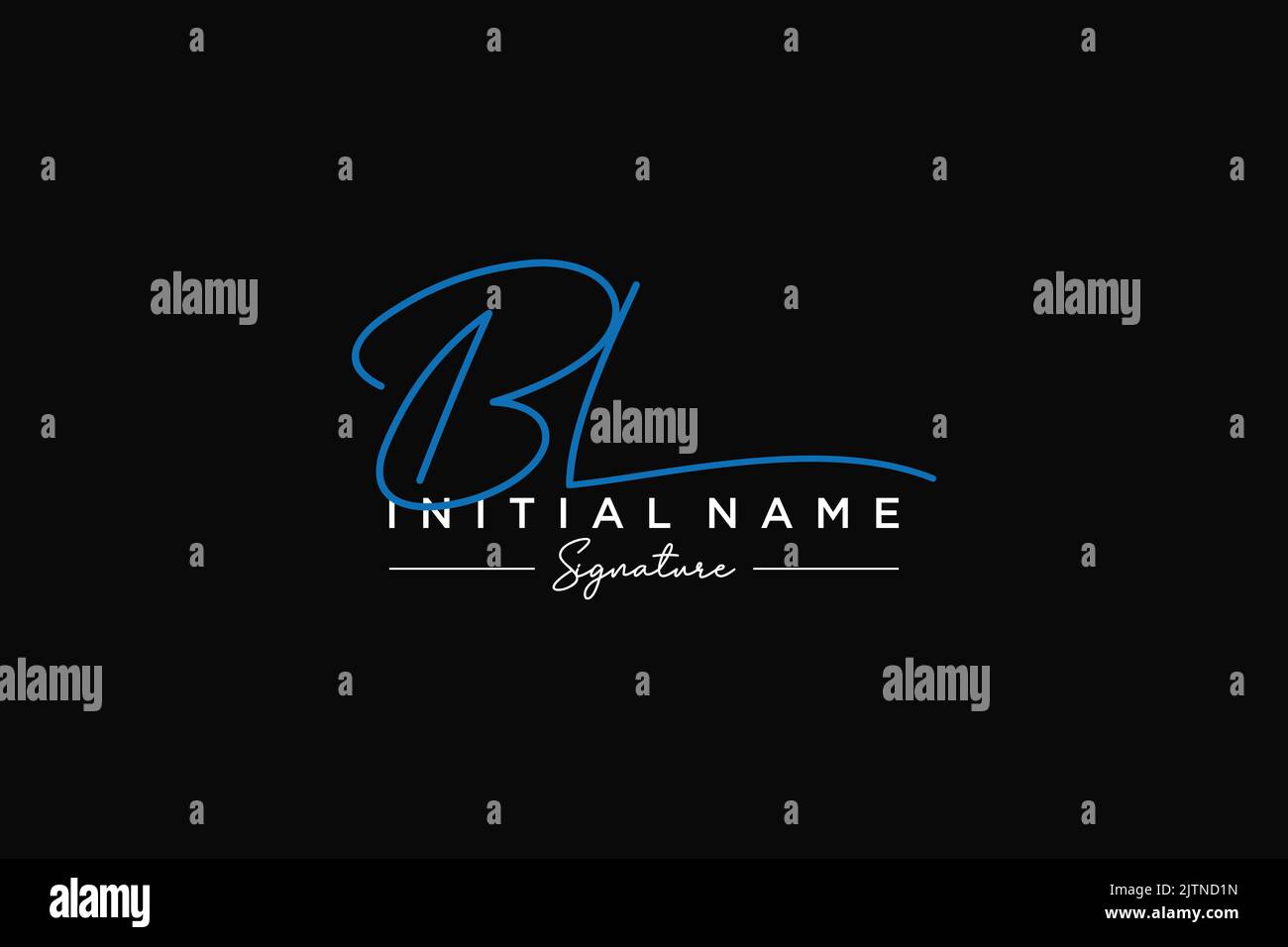BL signature logo template vector. Hand drawn Calligraphy lettering ...