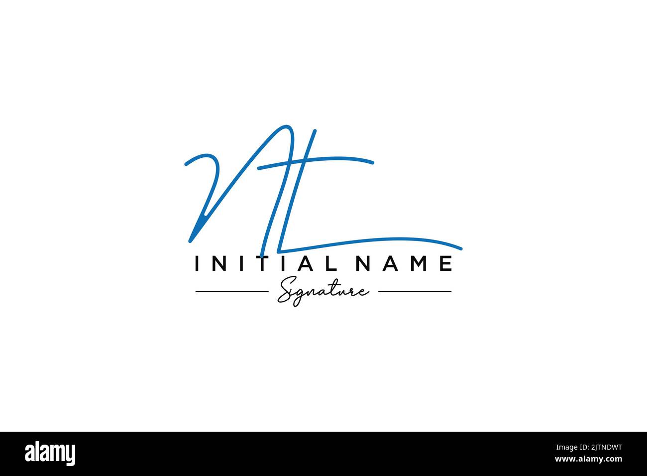NT signature logo template vector. Hand drawn Calligraphy lettering ...