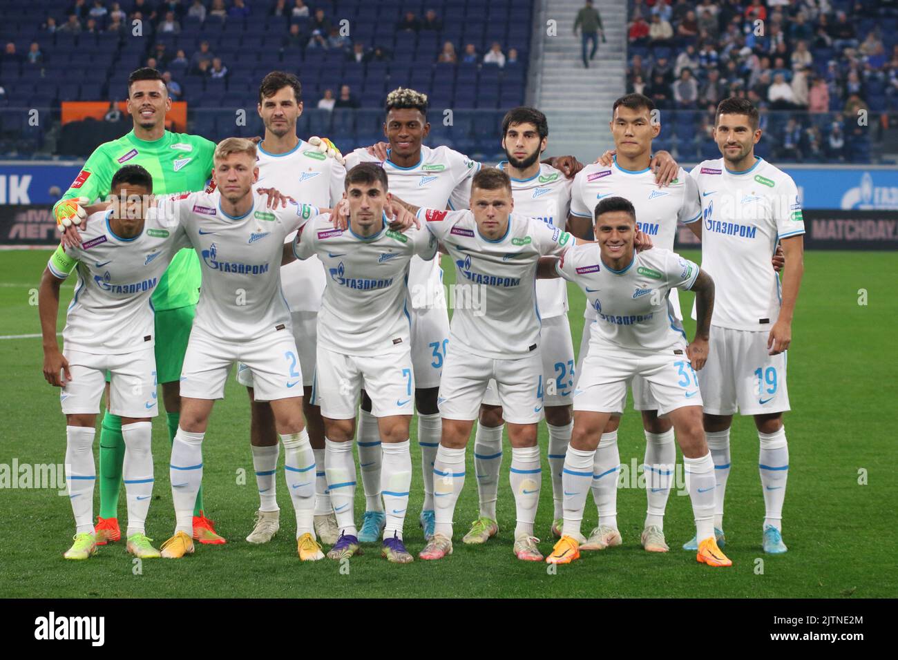 Zenit players pose for a group photo during the Russian Cup 2022/2023 ...