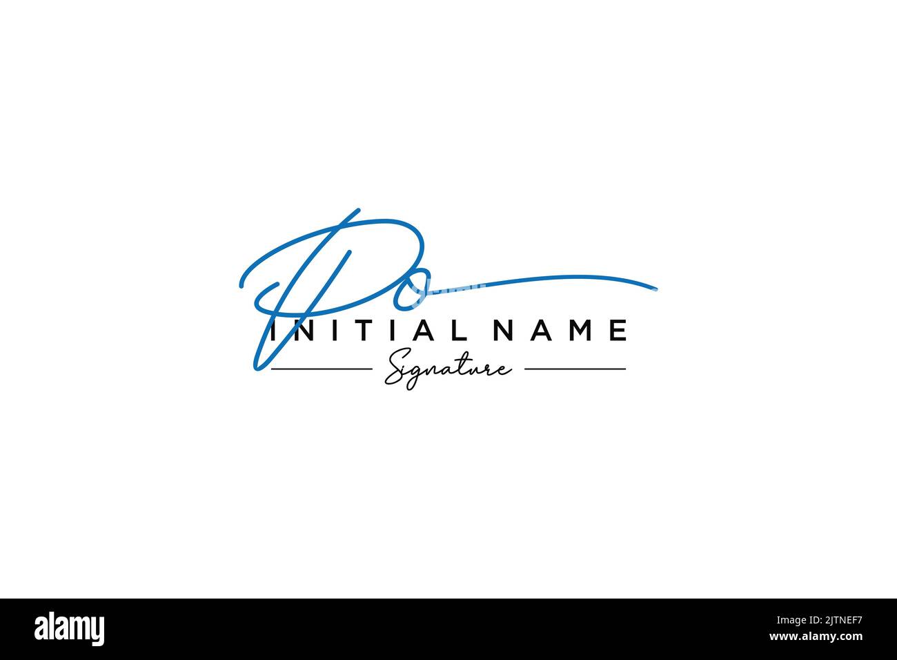 PO signature logo template vector. Hand drawn Calligraphy lettering ...