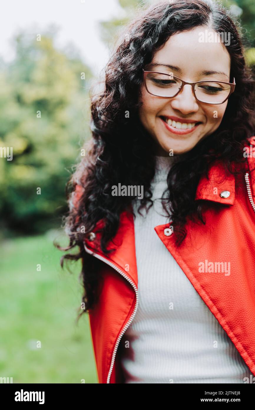 Red leather jacket hi-res stock photography and images - Alamy