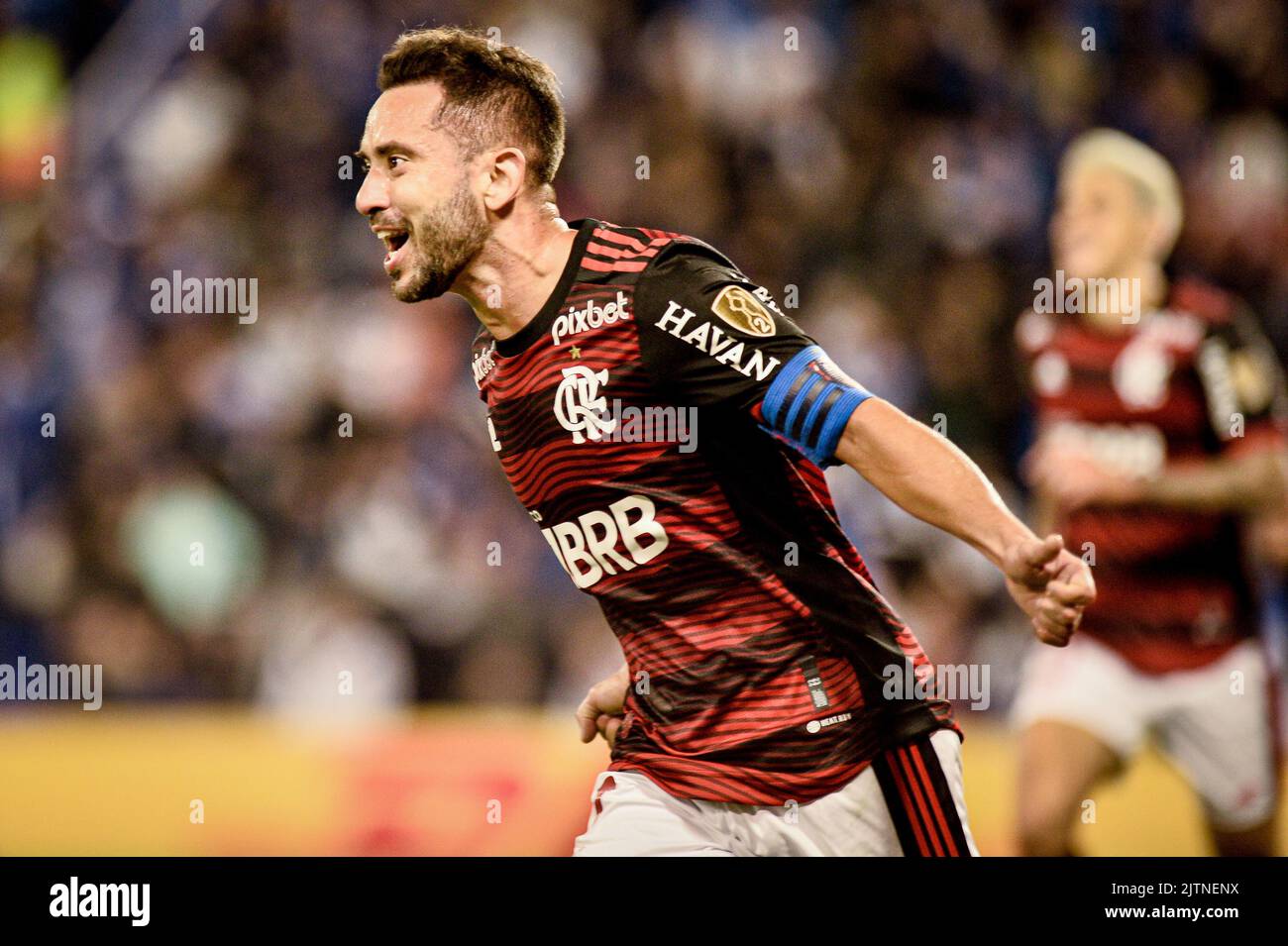 Buenos Aires, Argentina. 31st Aug, 2022. Everton Ribeiro scores a goal during Velez Sarsfield x ...