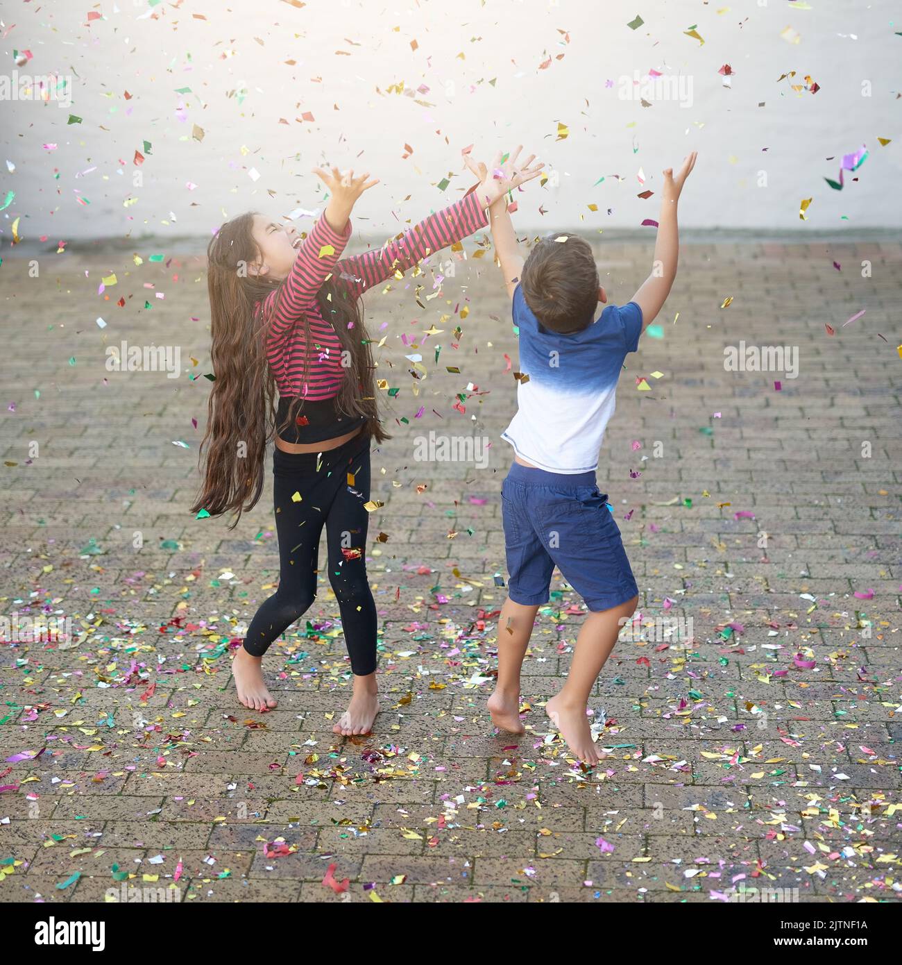 Confetti turns any situation into a celebration. a cute little boy and ...