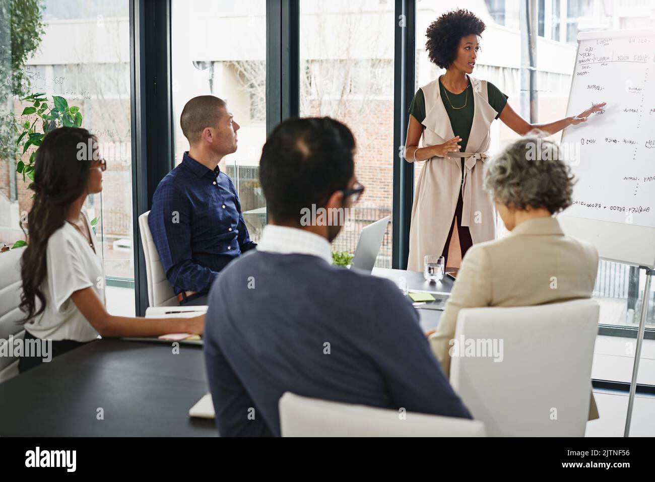 Shes in charge of the planning process. businesspeople in an office ...