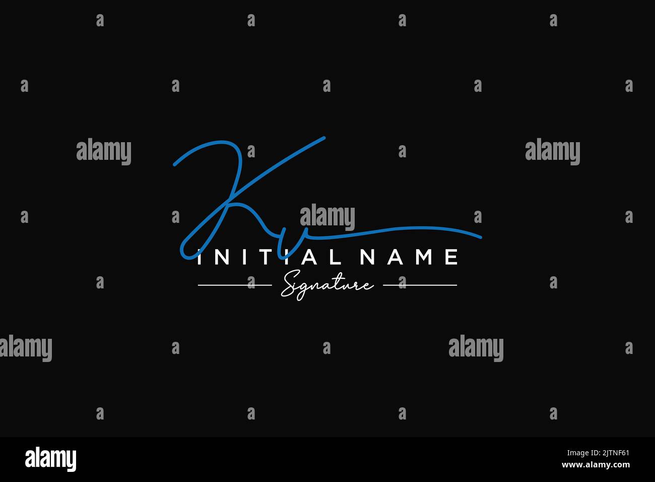 KV signature logo template vector. Hand drawn Calligraphy lettering ...