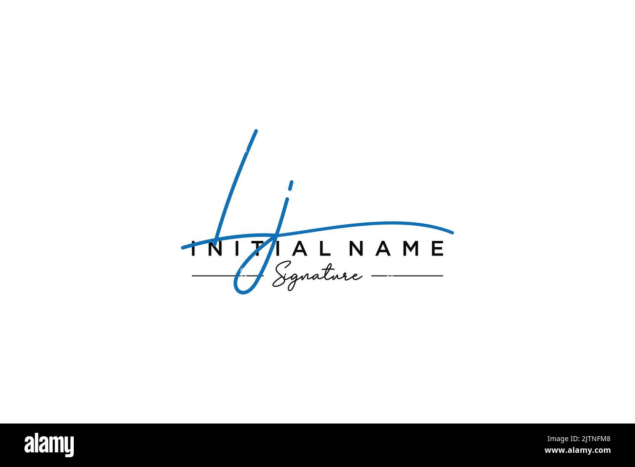 LJ signature logo template vector. Hand drawn Calligraphy lettering ...