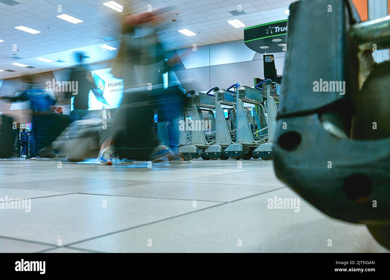Lima, Peru: people walking very fast in Jorge Chavez international ...