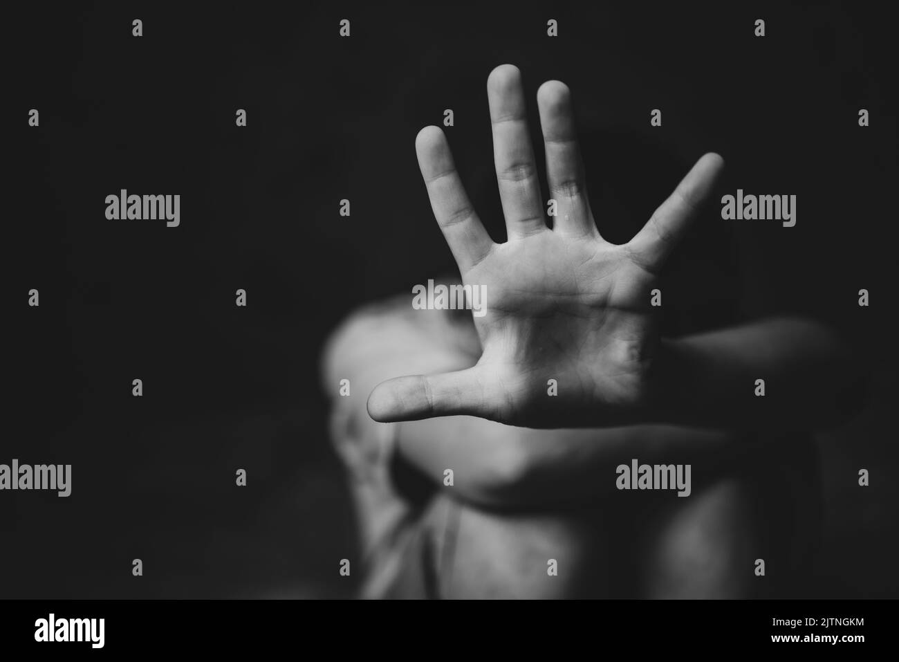 Women hand sign for stop abusing violence, Human Rights Day concept ...