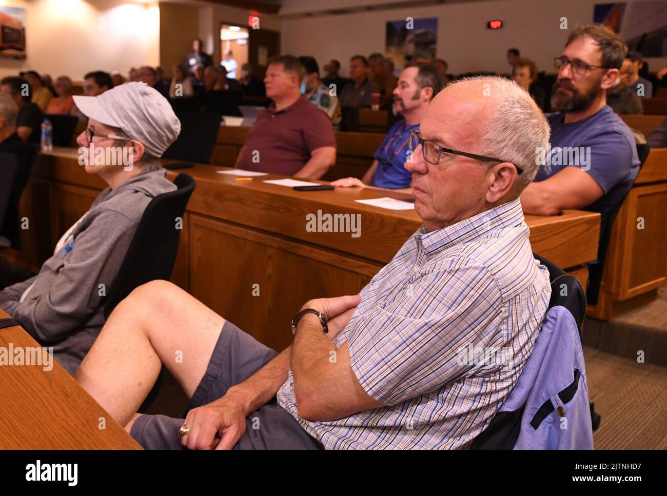 Racine, Wisconsin, USA. 31st Aug, 2022. More than 50 people attend ...