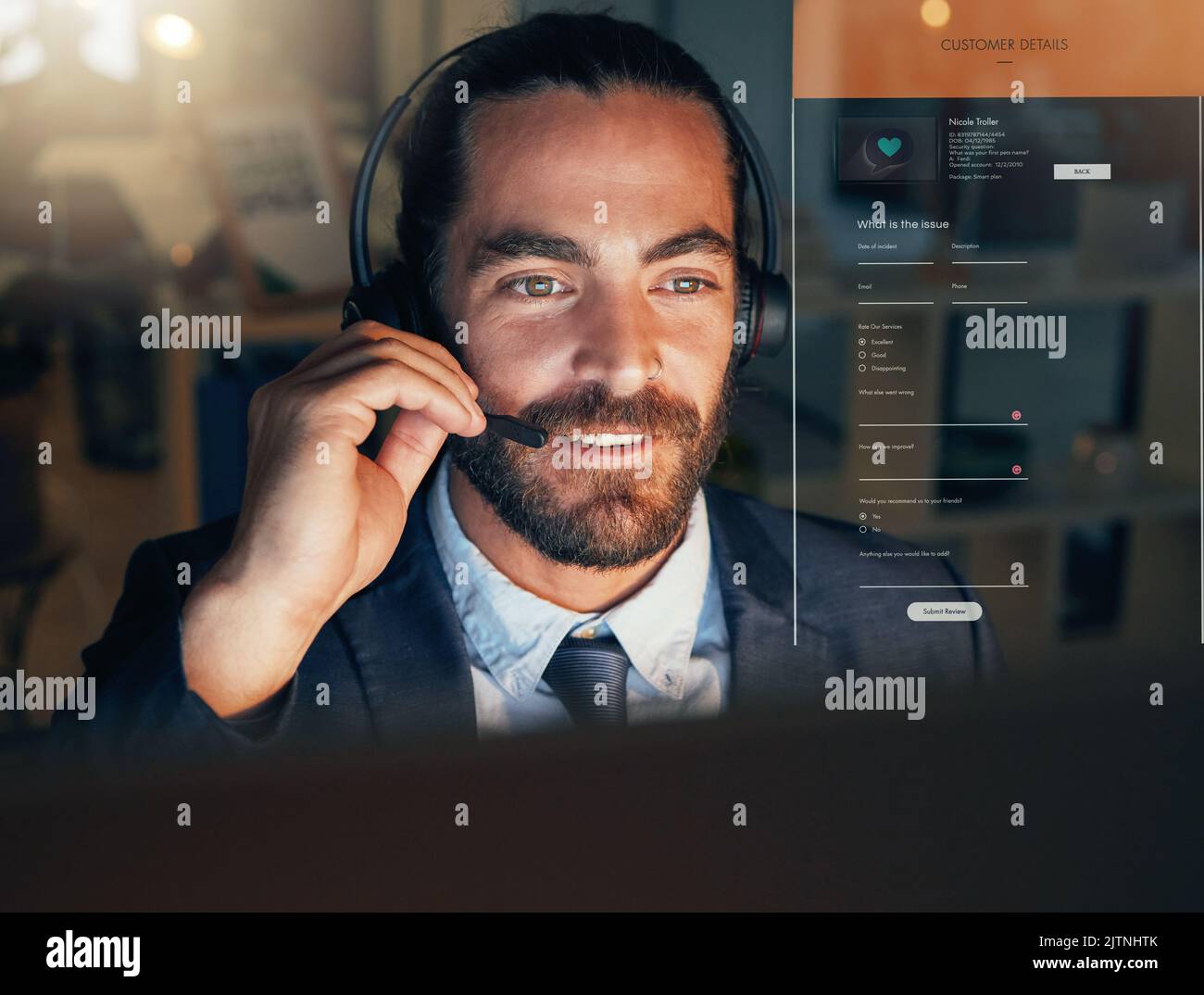 CRM contact us data, ux information and customer service profile 3d ...