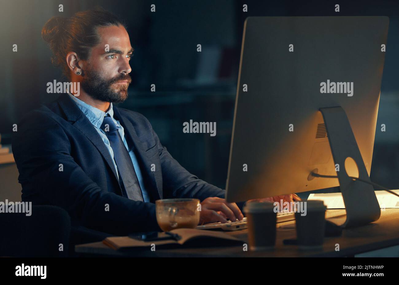 Tech Software And Computer Web Design Worker Working At Night On Cyber Security Programming Or 3065