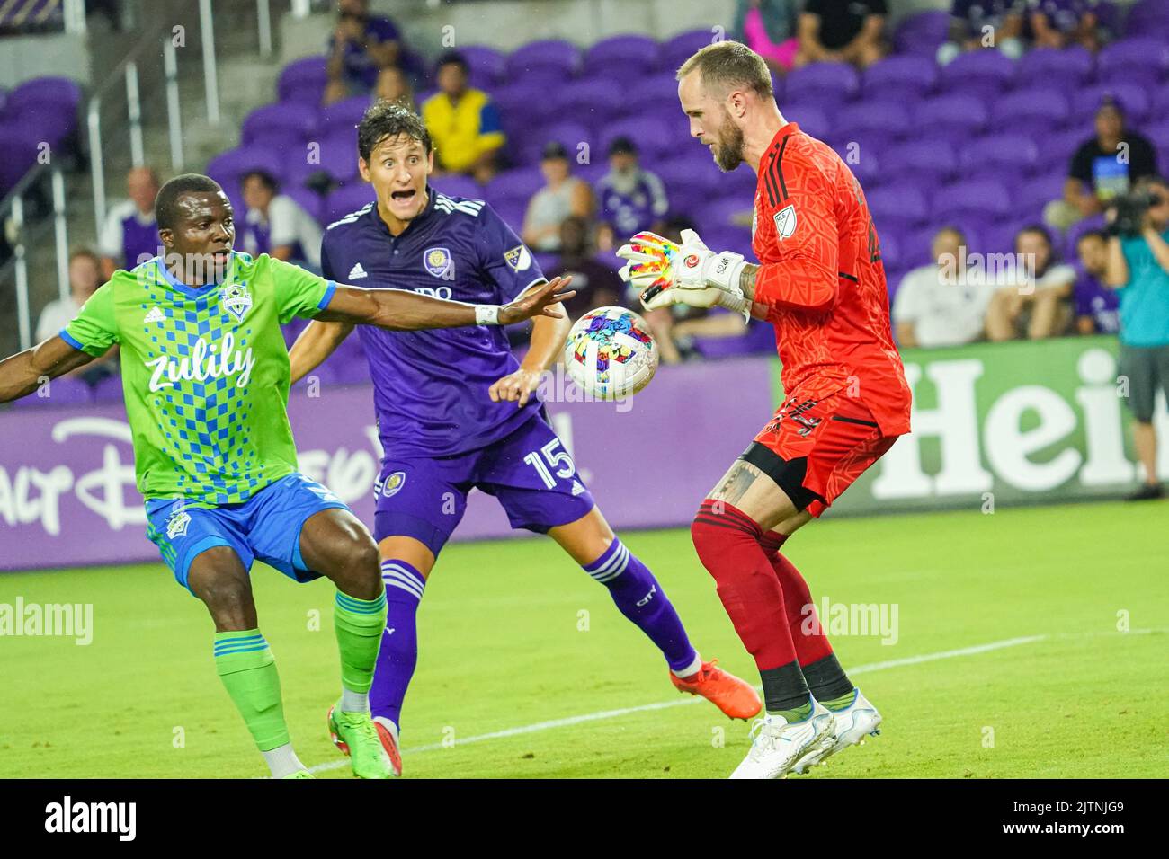 Orlando, Florida, USA, August 31, 2022,Seattle Sounders Goalkeeper ...