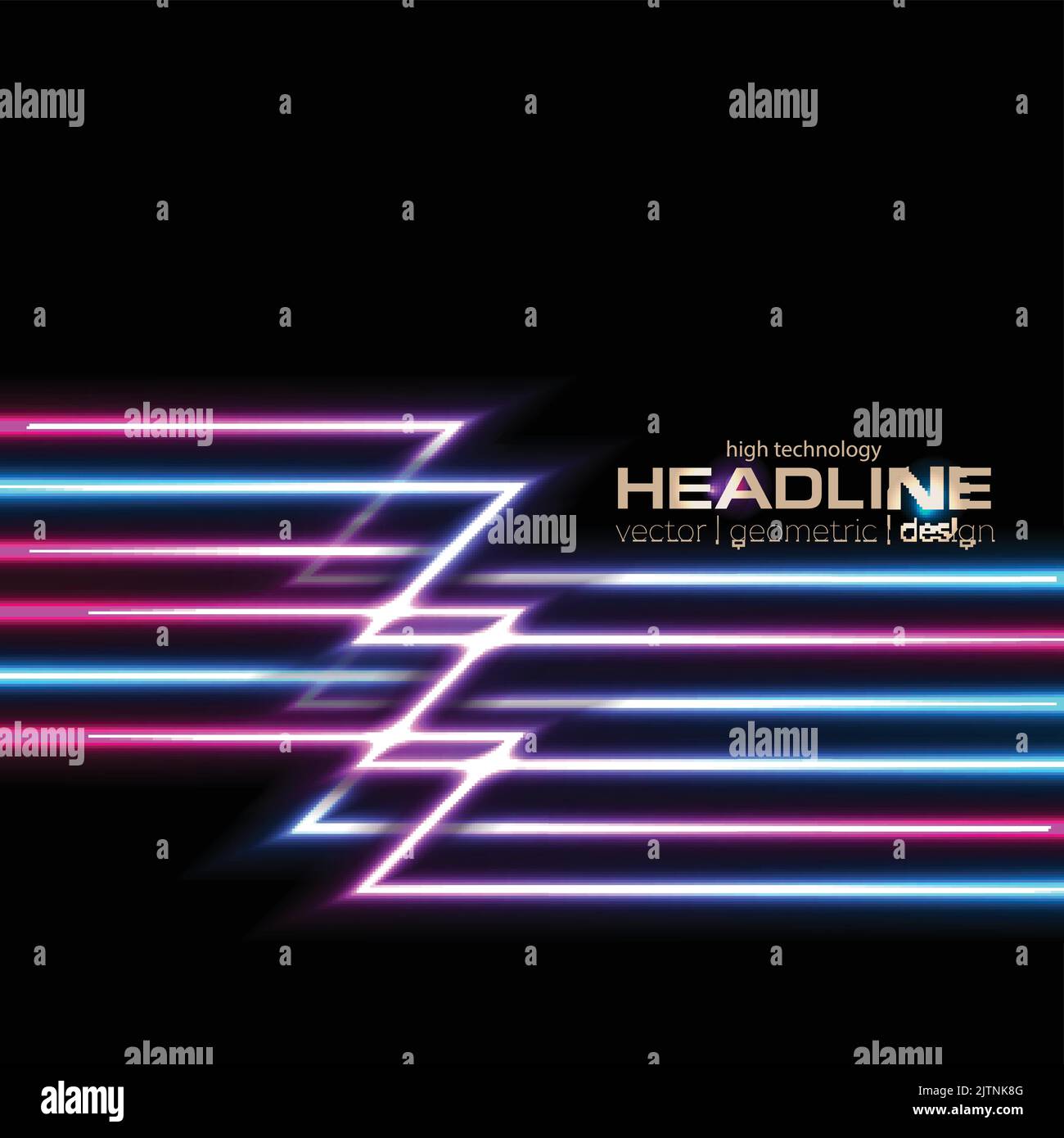 Glowing neon laser stripes pattern abstract technology background ...