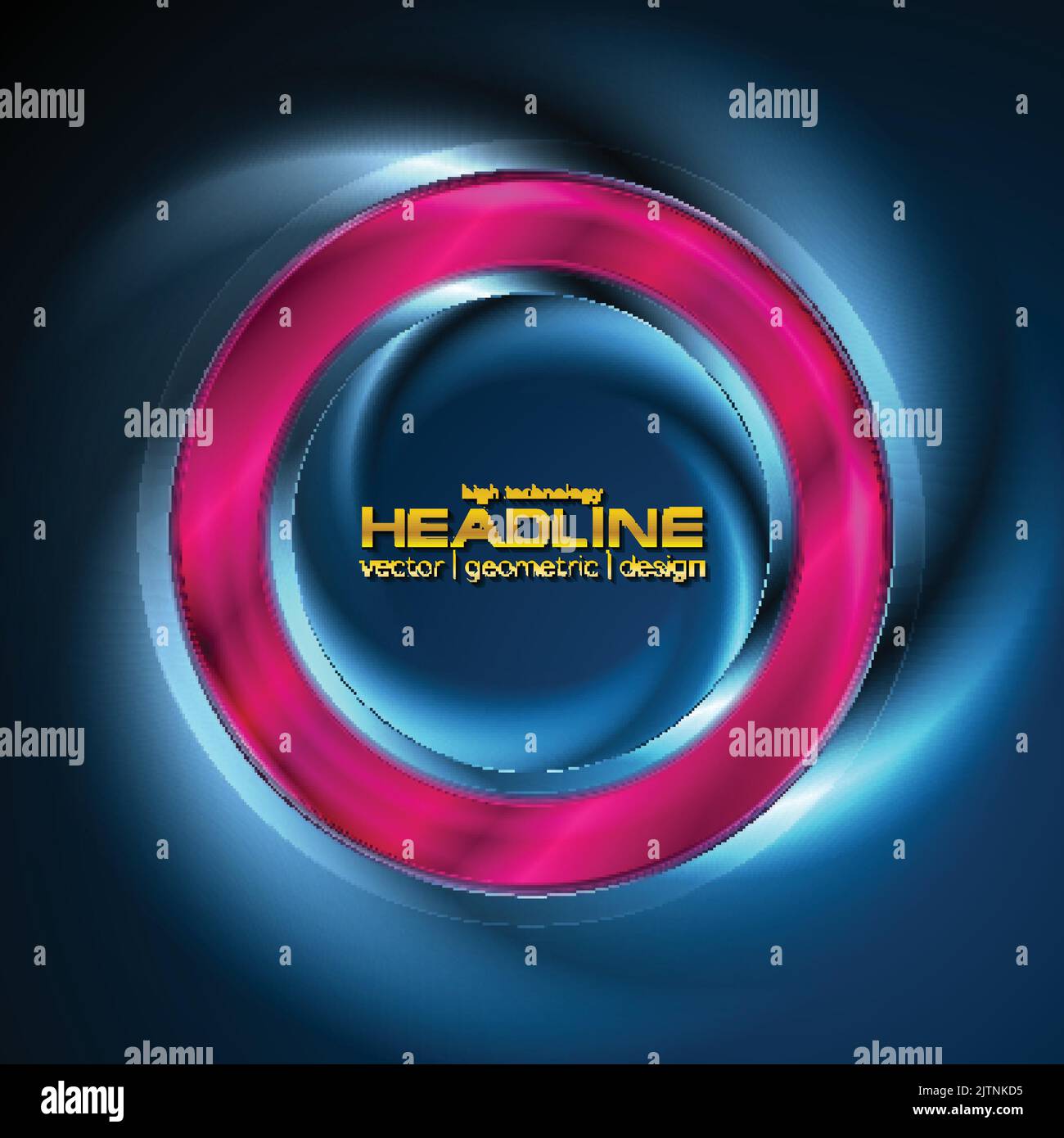 Abstract glowing neon bright purple ring on blue background. Vector ...