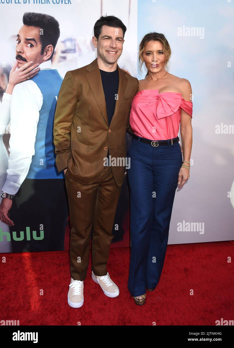Max Greenfield and Tess Sanchez arriving at Hulu's ÔThe ValetÕ Premiere ...